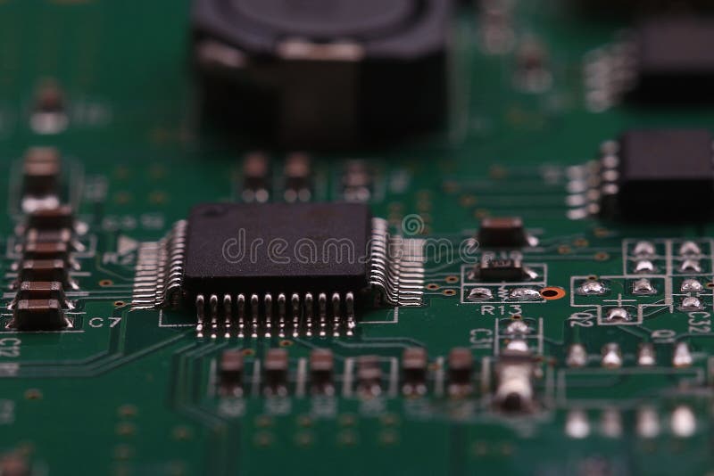 Microelectronics Computer Chip Background Stock Photo - Image of ...