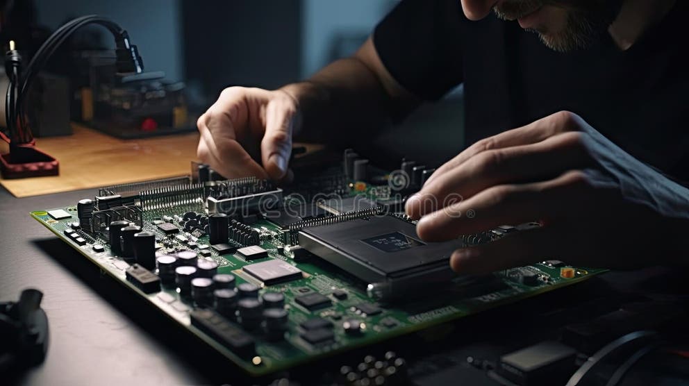 Microelectronics Engineer Designing New Chips Stock Illustration ...