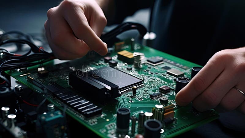 Microelectronics Engineer Designing New Chips Stock Illustration ...