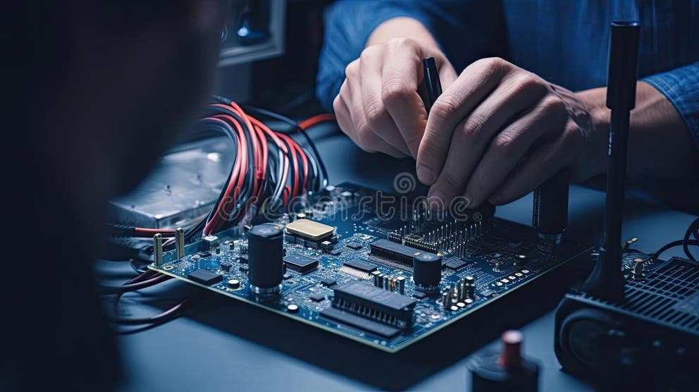 Microelectronics Engineer Designing New Chips Stock Illustration ...