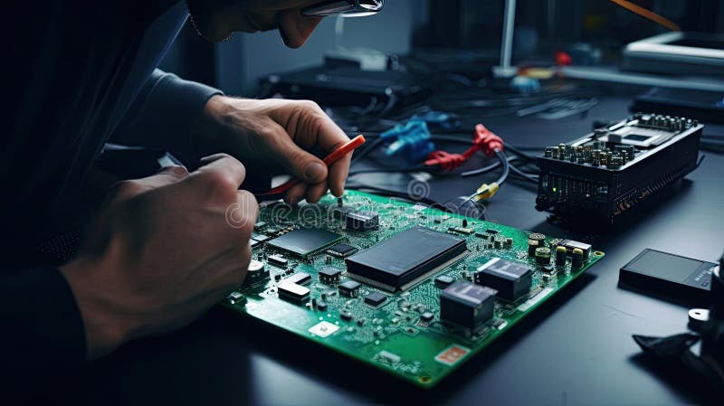 Microelectronics Engineer Designing New Chips Stock Illustration ...