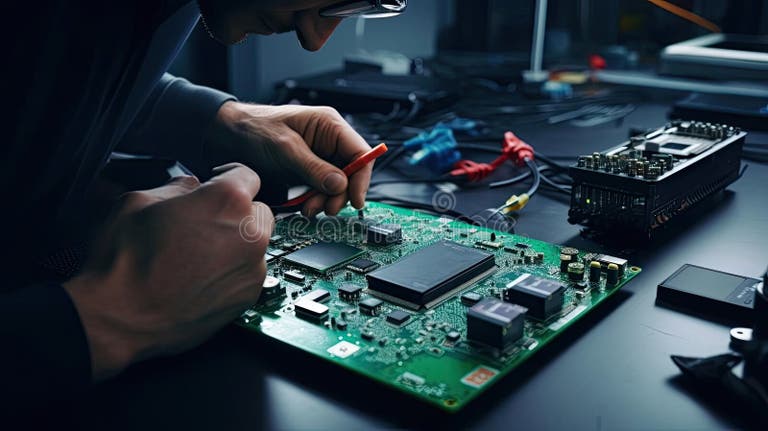 Microelectronics Engineer Designing New Chips Stock Illustration ...