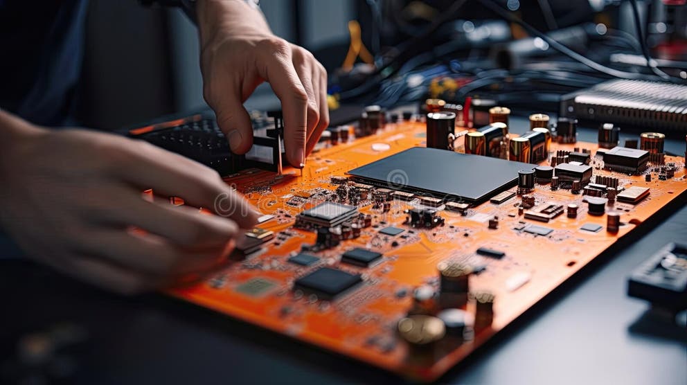 Microelectronics Engineer Designing New Chips Stock Illustration ...