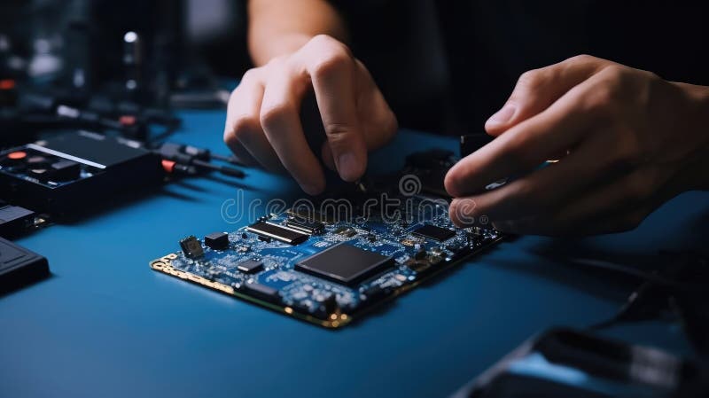 Microelectronics Engineer Designing New Chips Stock Illustration ...