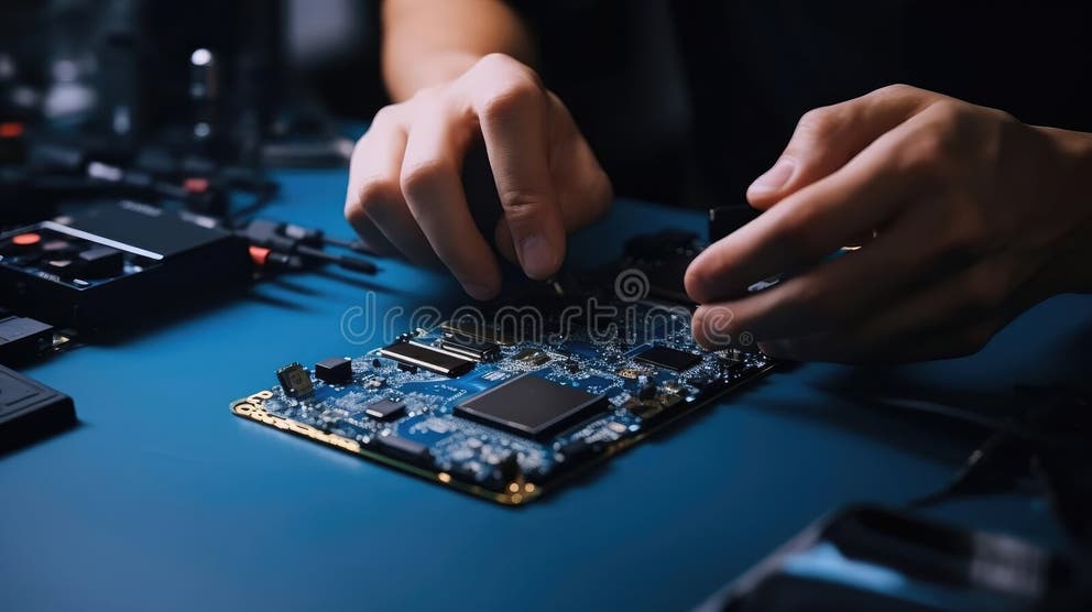 Microelectronics Engineer Designing New Chips Stock Illustration ...