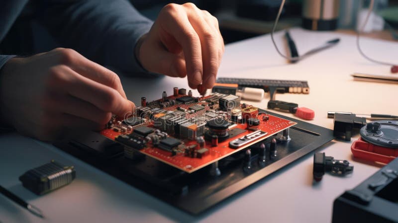 Microelectronics Engineer Designing New Chips Stock Illustration ...