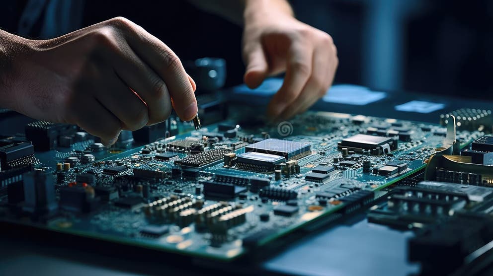 Microelectronics Engineer Designing New Chips Stock Illustration ...