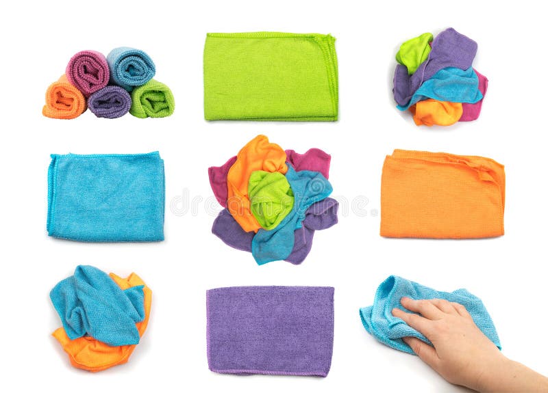 Microfiber-Putztuch-Sammlung Stockfoto - Bild von hygiene, hausarbeit ...