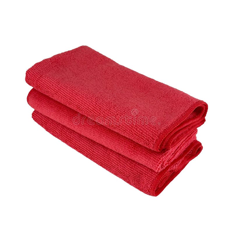 Microfiber, Red Cloth for Wiping Stock Image - Image of shampoo, active ...