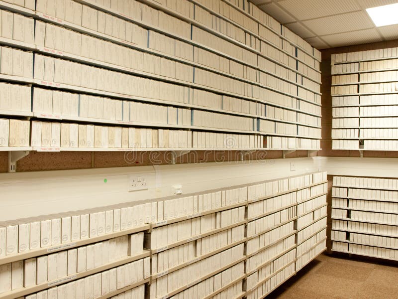 Microfilm Archives Interior Stock Image - Image of library, stack: 19959167