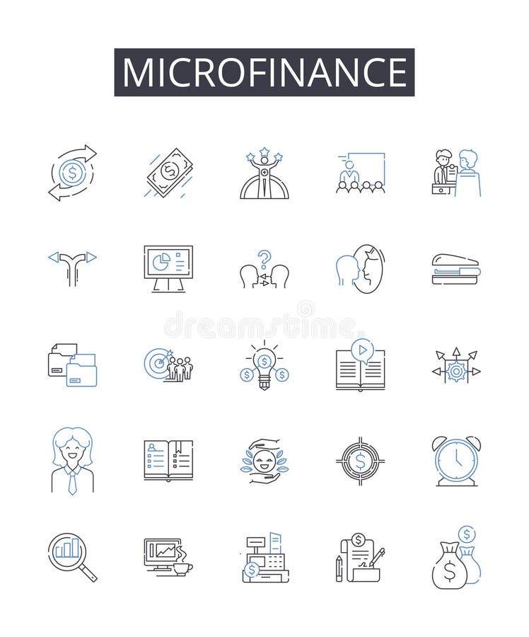 Microfinance Vector Line Icons Set. Microfinance, Loan, Finance ...