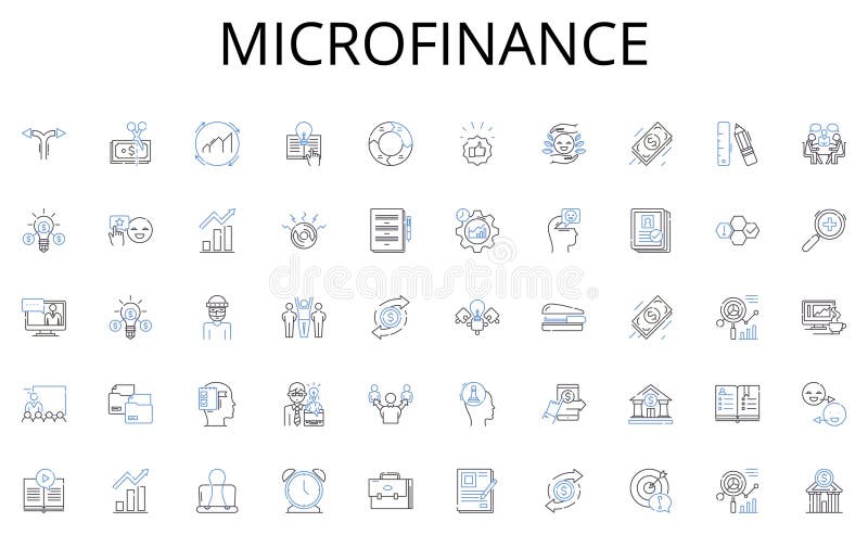 Microfinance Line Icons Collection. Vision, Integrity, Empathy ...