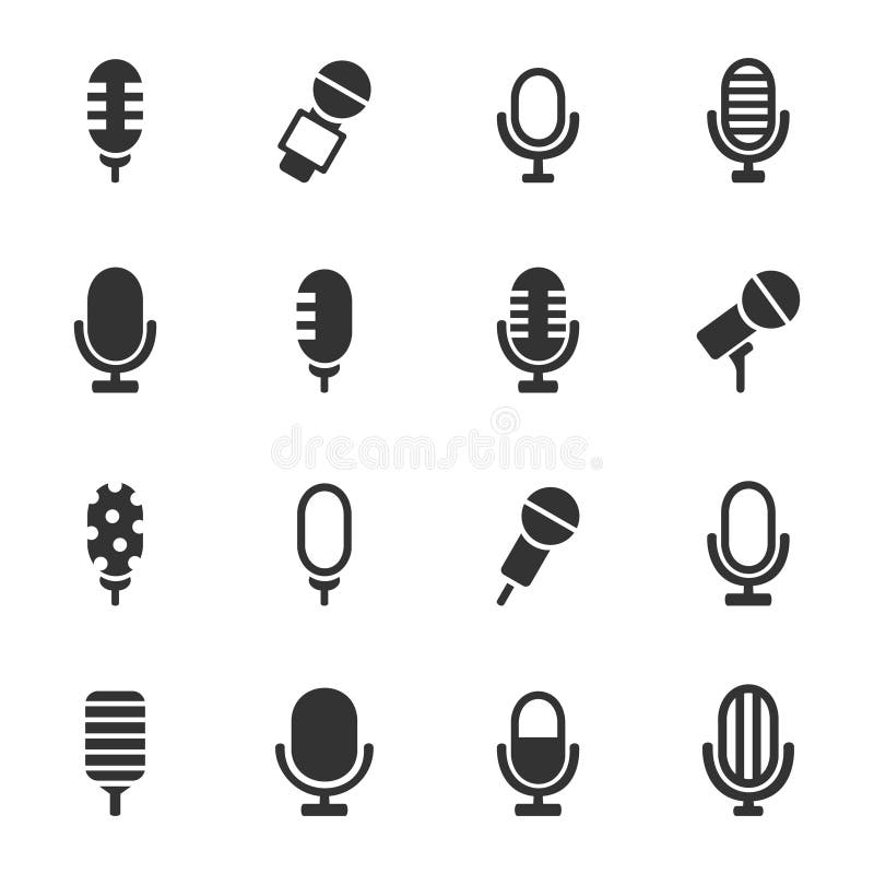 Microfoon een pictogram vector illustratie. Illustration of voorwerpen ...