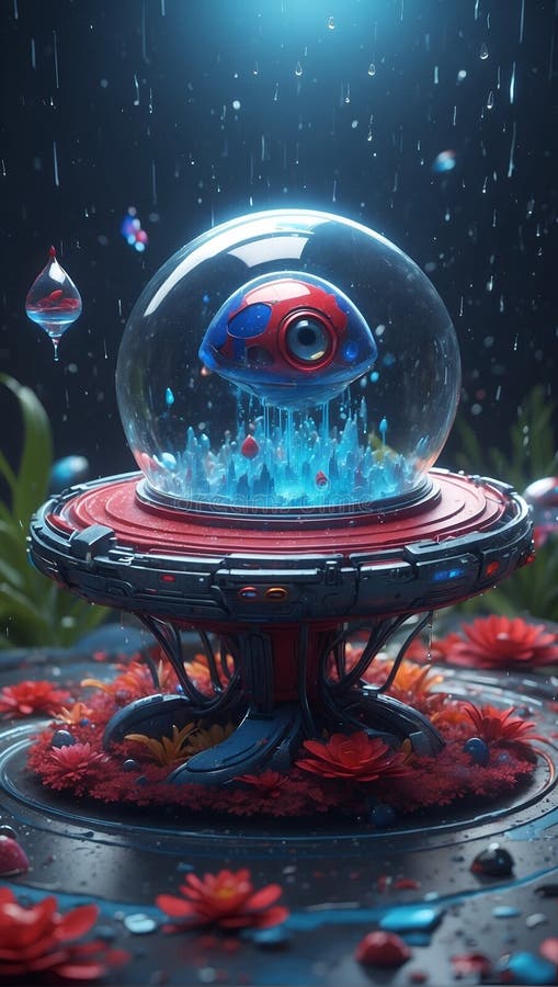 Microgravity Ballet: Droplet Space Odyssey. AI Generate Stock ...