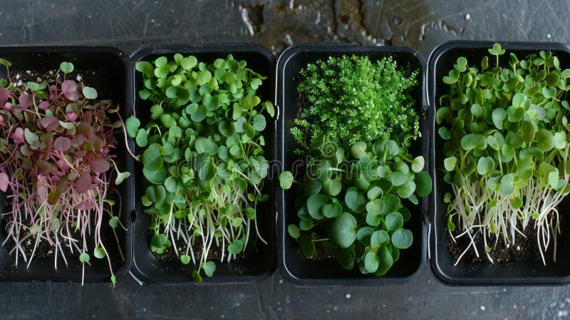 Microgreen Growth Comparison Stock Illustration - Illustration of ...