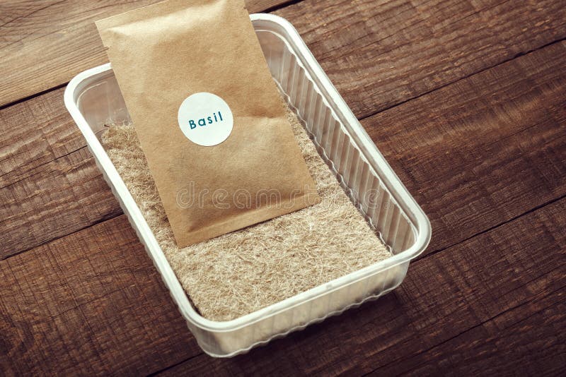 Microgreen Planting Kit. Pack of Basil Seeds, Plastic Container and ...