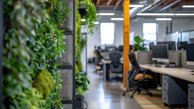 Microgreen Workspace Partitions Stock Illustration - Illustration of ...