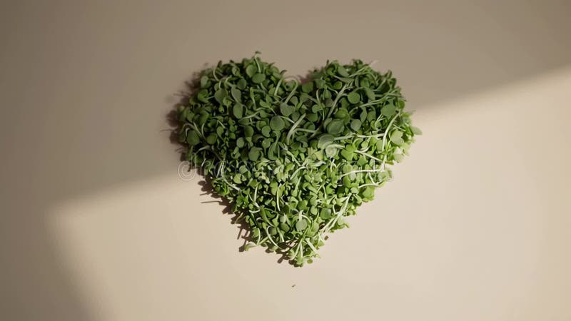 Microgreens Forming a Heart Shape on White Background Stock Video ...