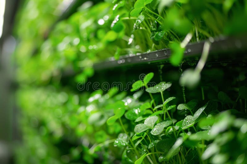 Microgreens Growing in a Vertical Farm, Efficient Space Use Stock Image ...