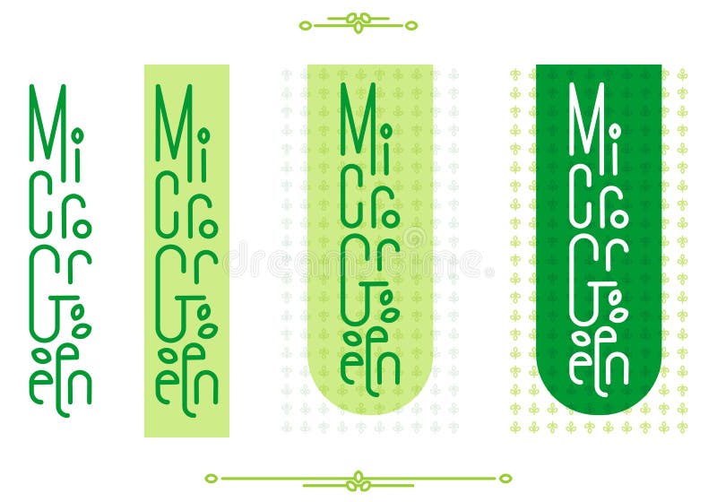 Microgreens, Lettering, Logo for Packaging.Vector Organic Food Symbol ...