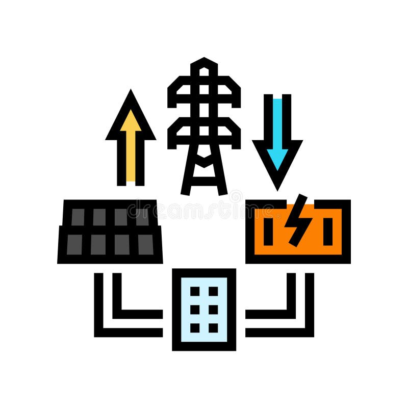 Microgrids Electric Grid Color Icon Vector Illustration Stock Vector ...