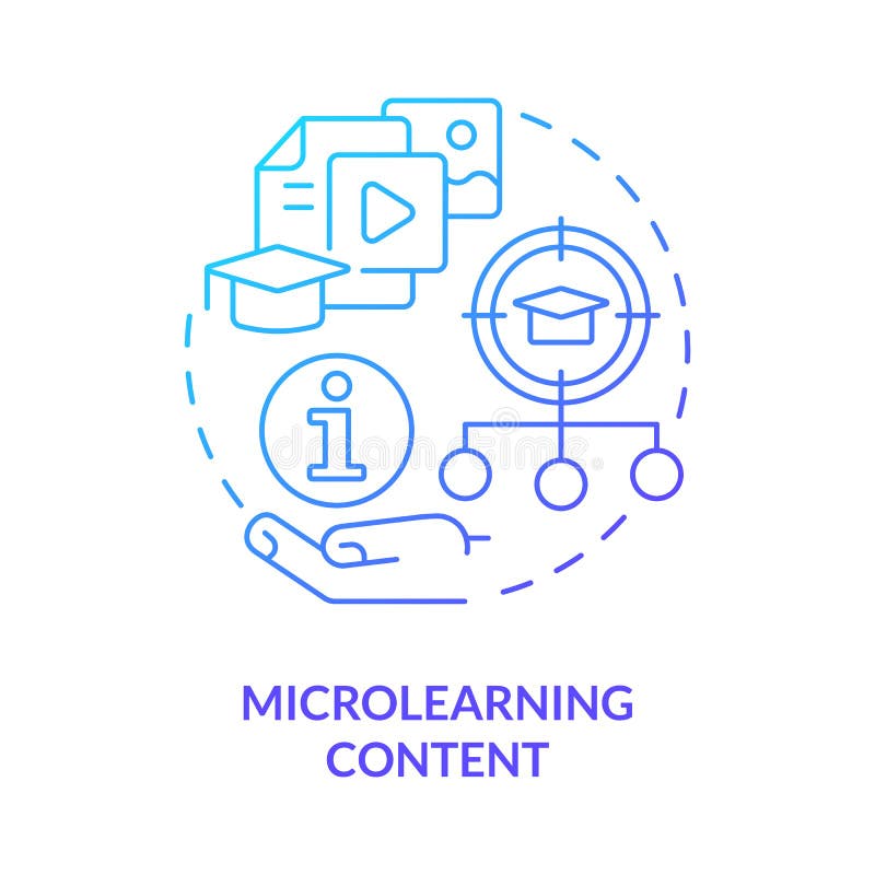 Microlearning Content Blue Gradient Concept Icon Stock Vector ...