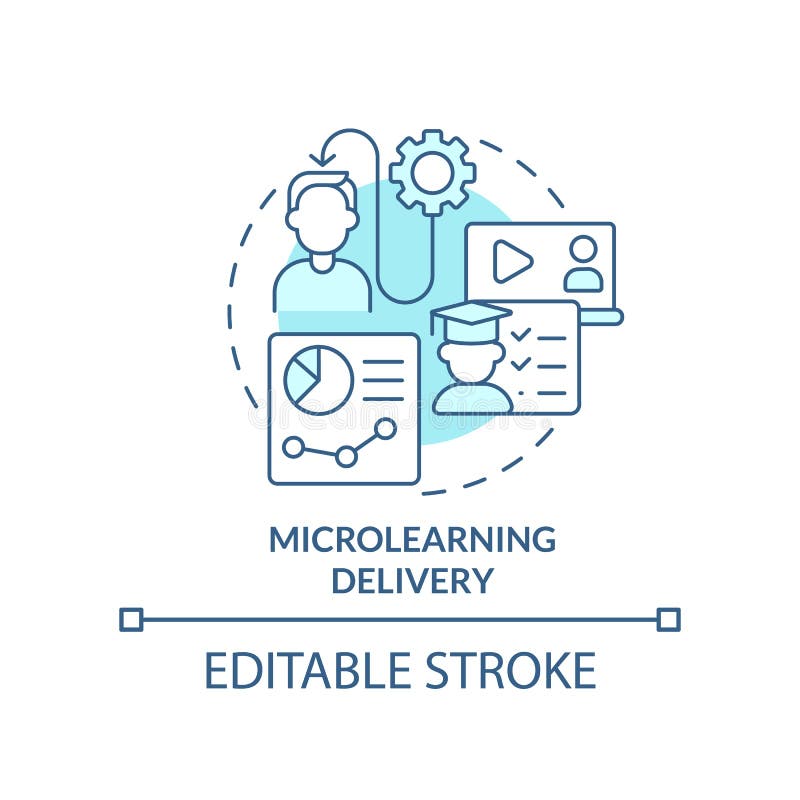 Microlearning Delivery Turquoise Concept Icon Stock Vector ...
