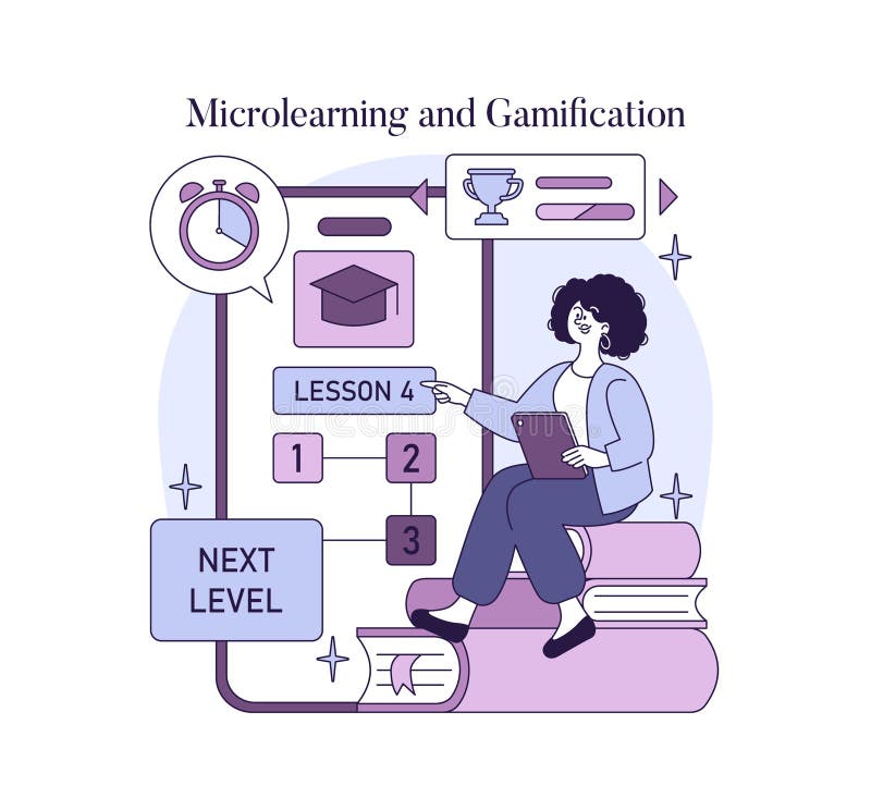 Microlearning and Gamification Strategy Development Stock Vector - Illustration of concept ...