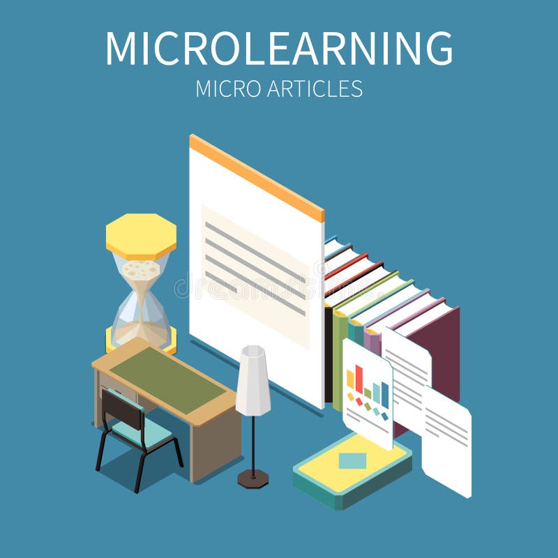 Microlearning Isometric Concept Stock Vector - Illustration of mobile ...
