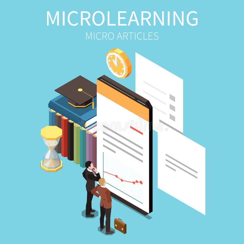 Microlearning Isometric Concept Stock Vector - Illustration of ...