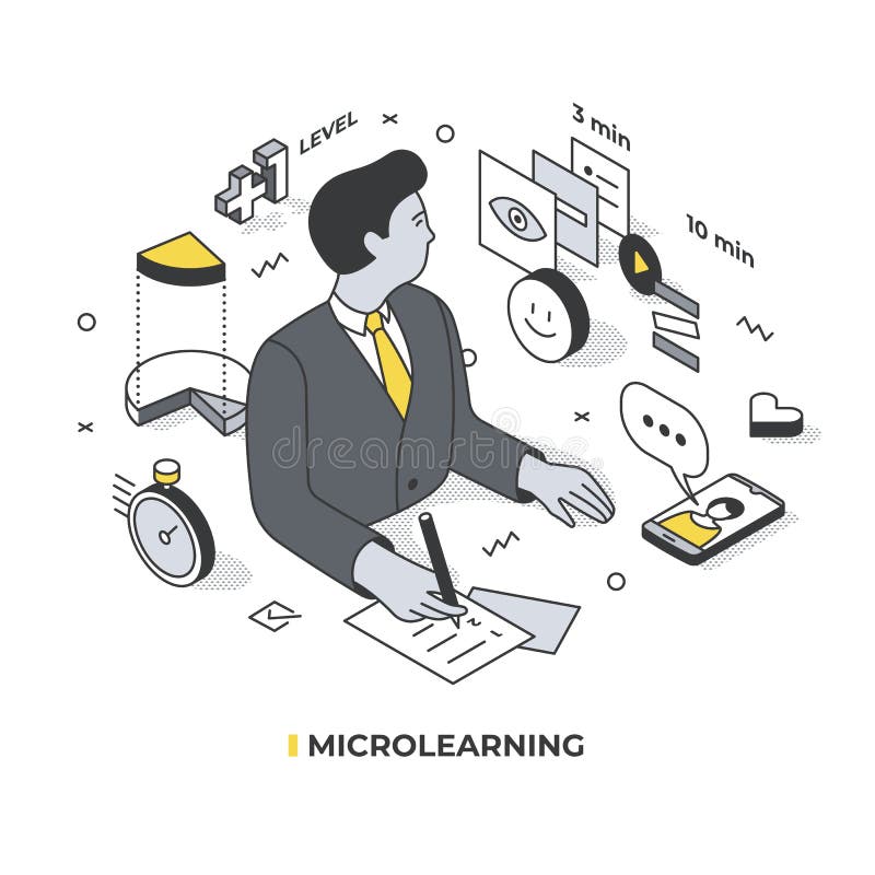 Microlearning Isometric Illustration Stock Vector - Illustration of ...