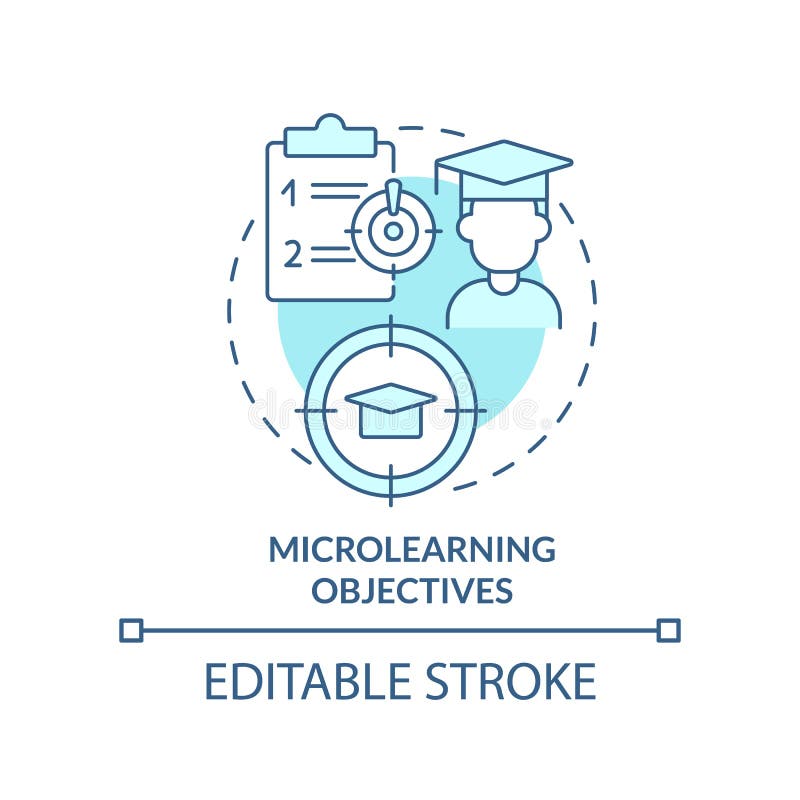 Microlearning Objectives Turquoise Concept Icon Stock Vector ...