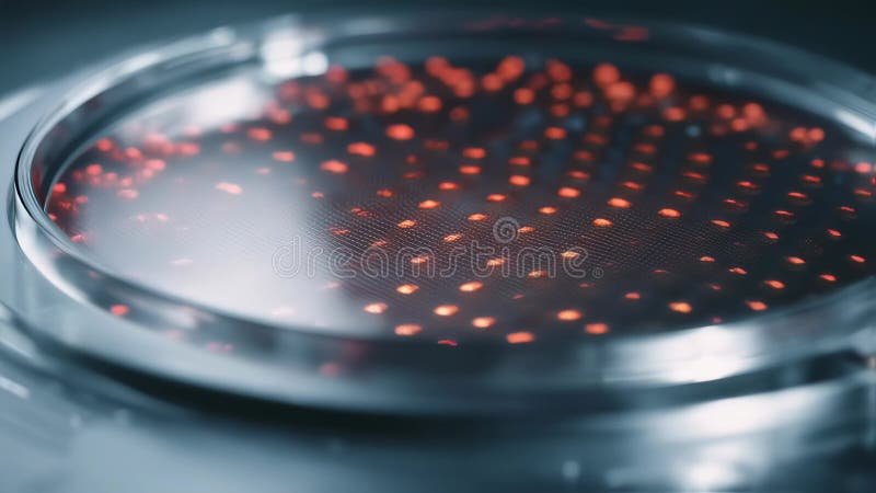 Microlithography Mask Revealing Intricate Patterns in Cleanroom Stock ...