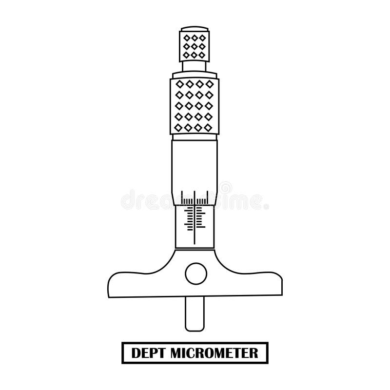 Micrometer Dept Measuring Instrument Icon Stock Vector - Illustration ...