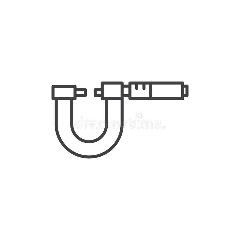 Micrometer Icon Set. Engineering Industry Diameter Measurement Tool ...