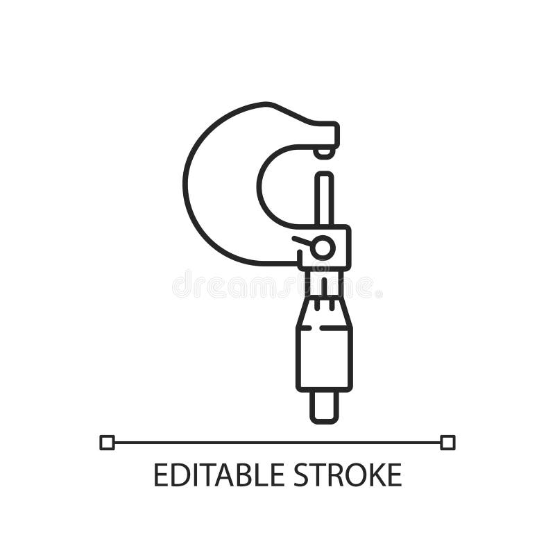 Linear Micrometer Icon, Outline Style Stock Vector - Illustration of ...