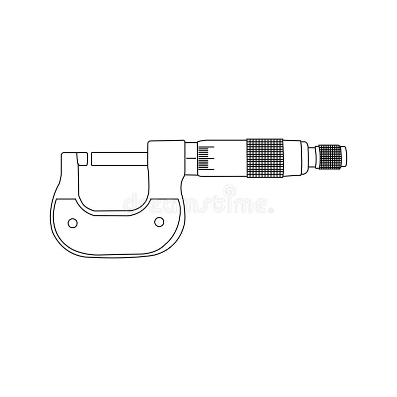 Micrometer Measuring Instrument Icon Stock Vector - Illustration of ...