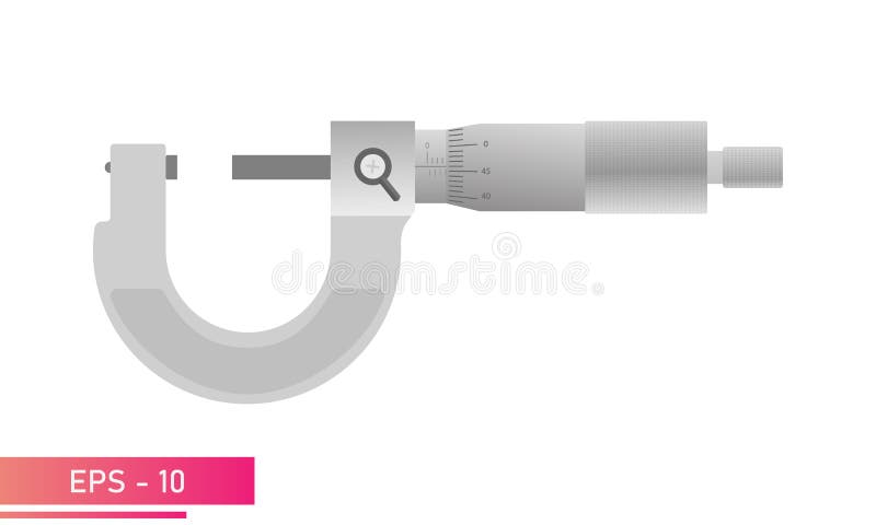 The Micrometer is Smooth with a Measuring Scale. Realistic Design. on a ...