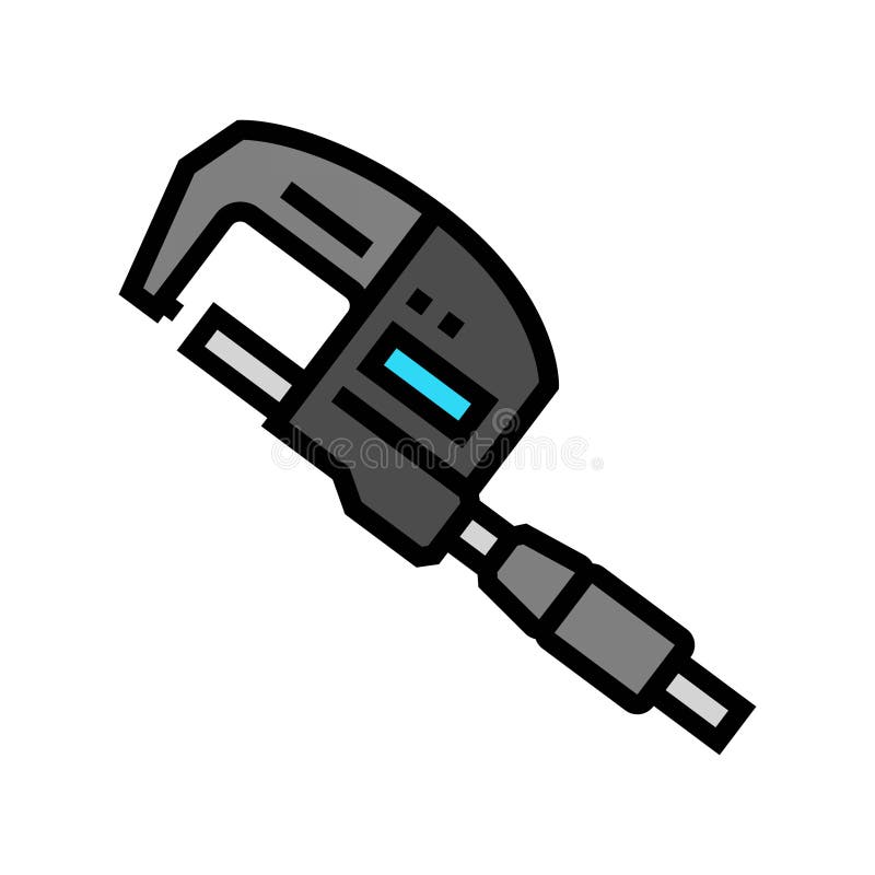 Micrometer Tool Work Color Icon Vector Illustration Stock Illustration ...