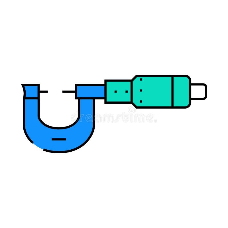 Micrometer Tool Work Icon Color Illustration Stock Vector ...