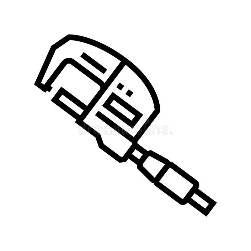 Micrometer Tool Work Line Icon Vector Illustration Stock Vector ...