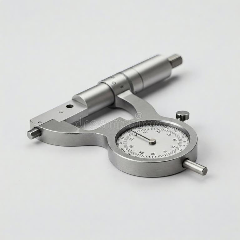 The Micrometer on a White Background. Measuring Tool. Stock ...