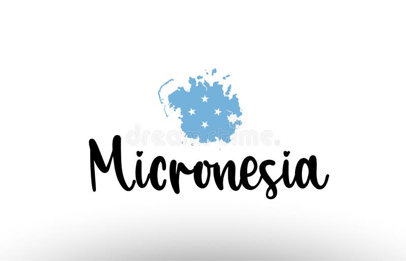 Micronesia Country Big Text with Flag Inside Map Concept Logo Stock ...