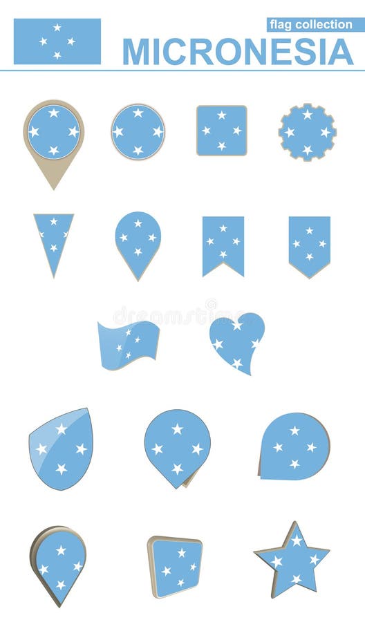 Micronesia Flag Collection. Big Set for Design Stock Vector ...