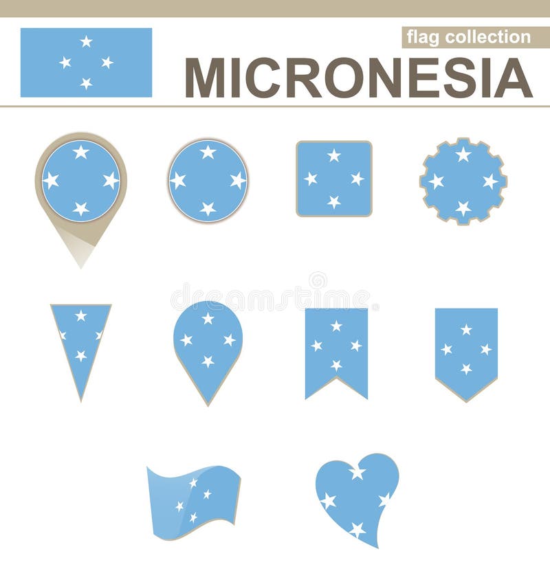 Micronesia Flag Collection stock vector. Illustration of nationality ...