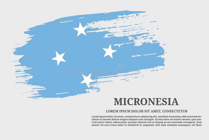 Micronesia Flag Grunge Brush and Poster, Vector Stock Vector ...