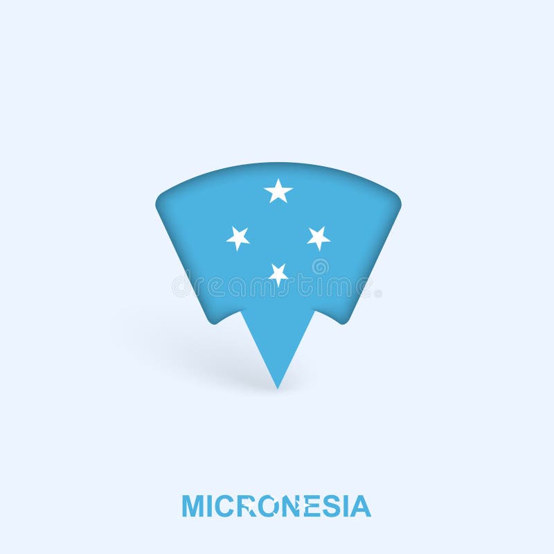 Micronesia Map, Stylish Location Icon with Micronesia Map and Flag ...
