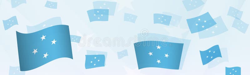 Micronesia Flag-themed Abstract Design on a Banner. Abstract Background ...
