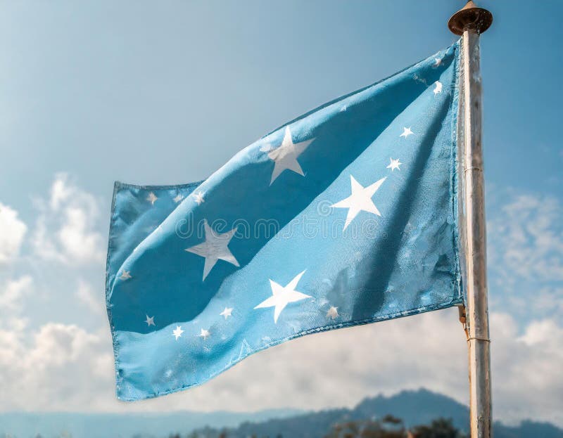 Micronesia Flag Waving on the Wind Stock Illustration - Illustration of ...
