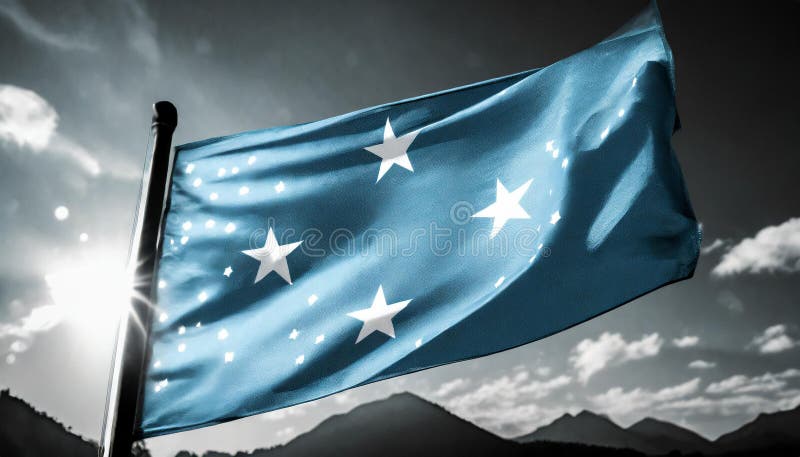 Micronesia Flag Waving on the Wind Stock Illustration - Illustration of ...